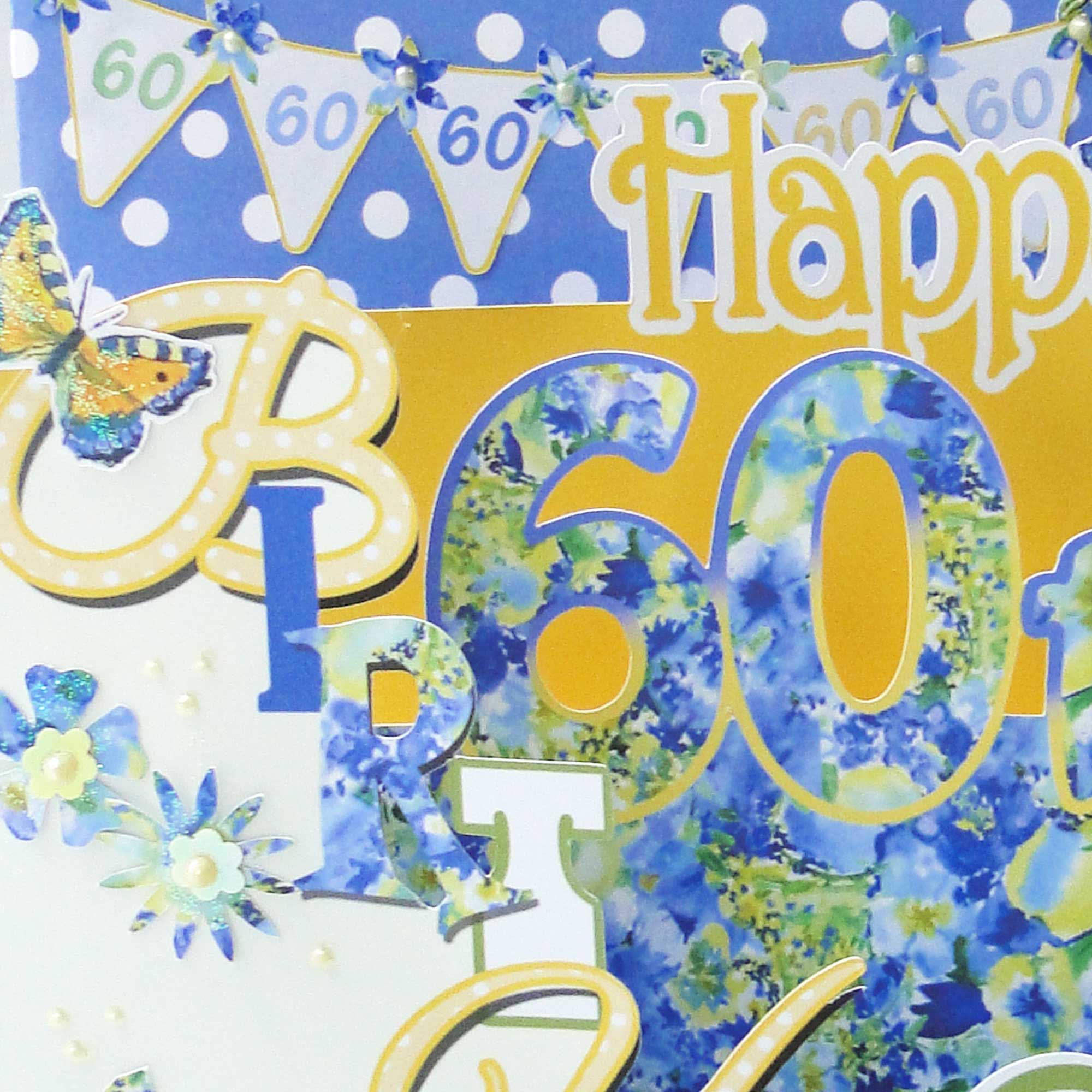 60th Birthday Card 3D Luxury Pop Up Handmade Paradis Terrestre 60th Birthday Card 3D Luxury Pop Up Handmade Paradis Terrestre