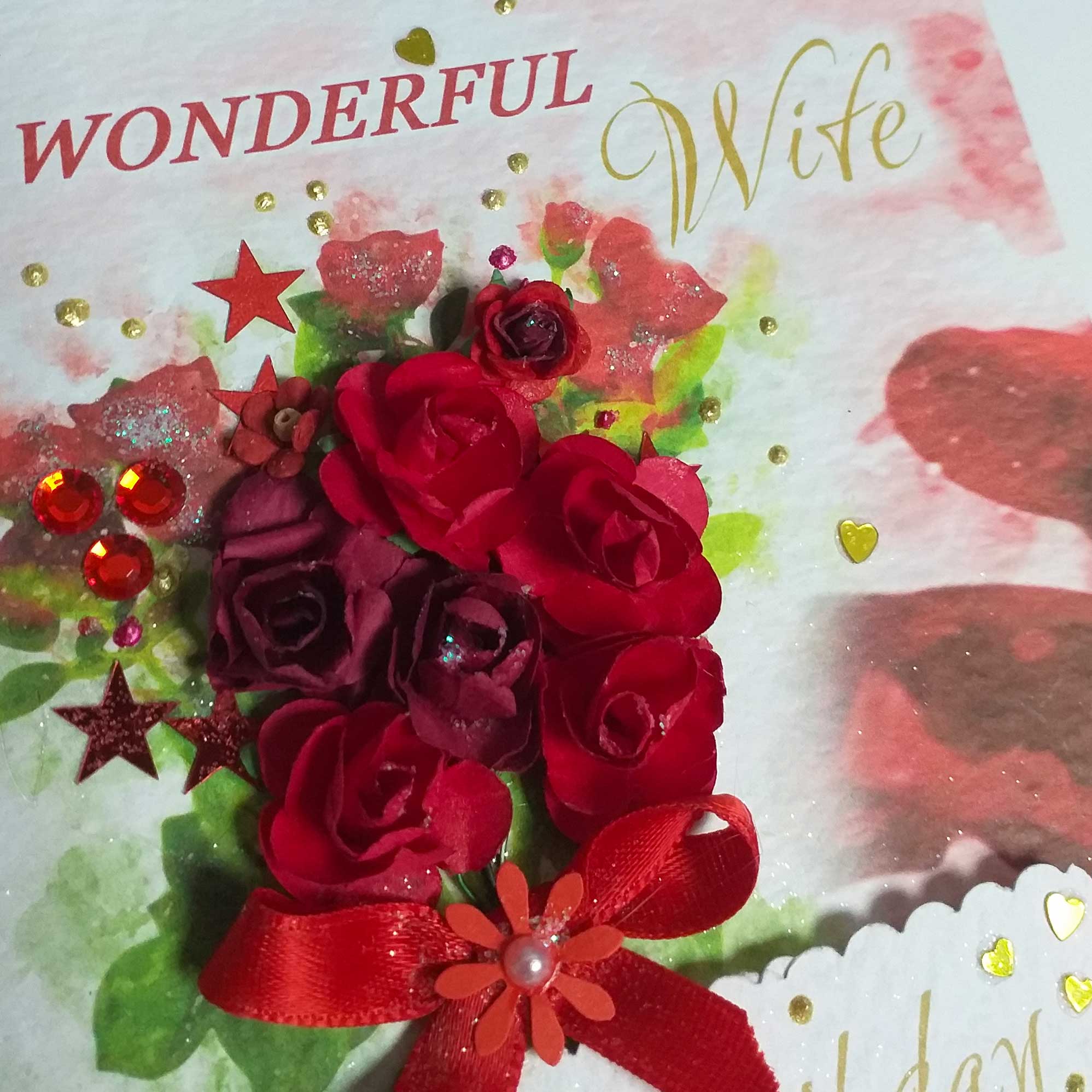 Wonderful Wife Birthday Boxed Card Red Roses
